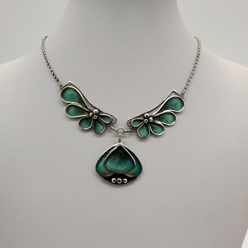 Pat Cheney Silver Enamel Vintage Art Nouveau Necklace SOLD - Antique ...