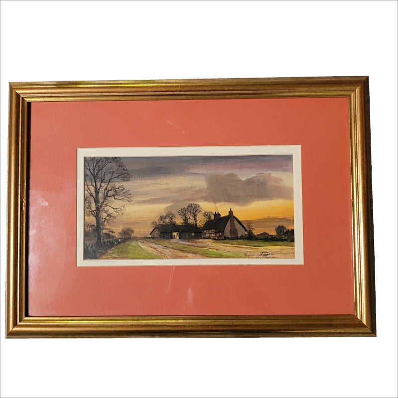 Landscape Watercolour By Frank Edwards - Antique Furniture Glasgow
