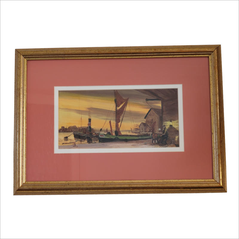 Seascape Watercolour By Frank Edwards - Antique Furniture Glasgow